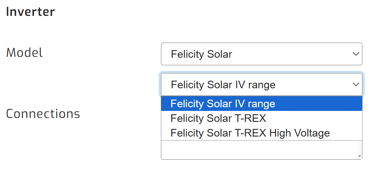 RS485 - Felicity solar T-Rex 50kW HP