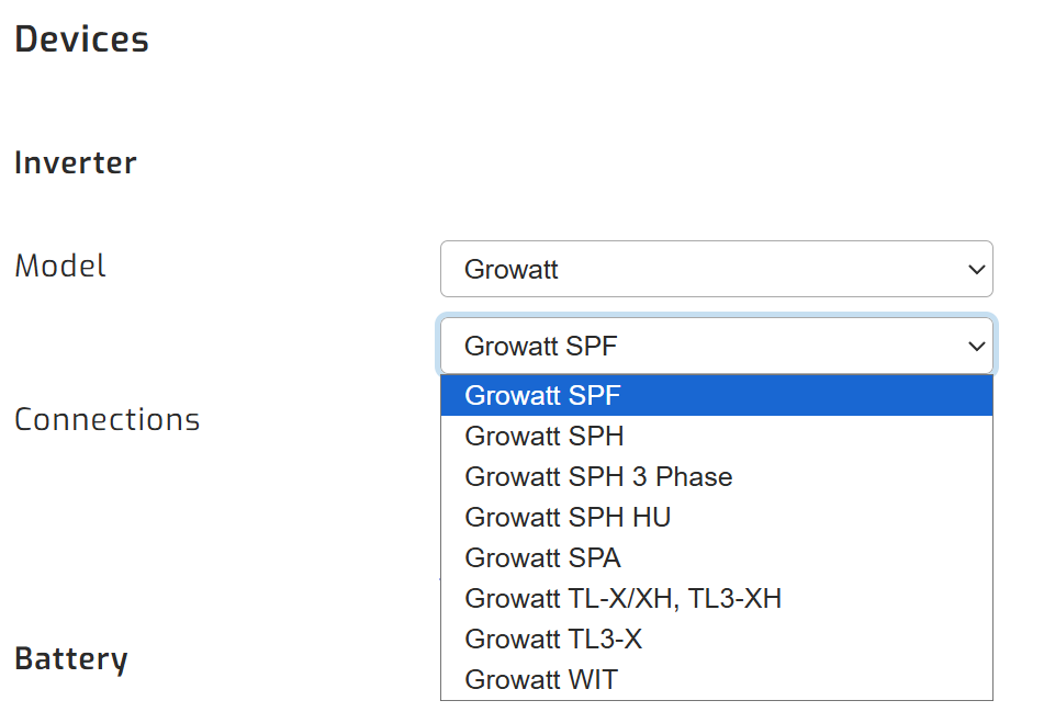 USB type B - Growatt SPF 5000 ES