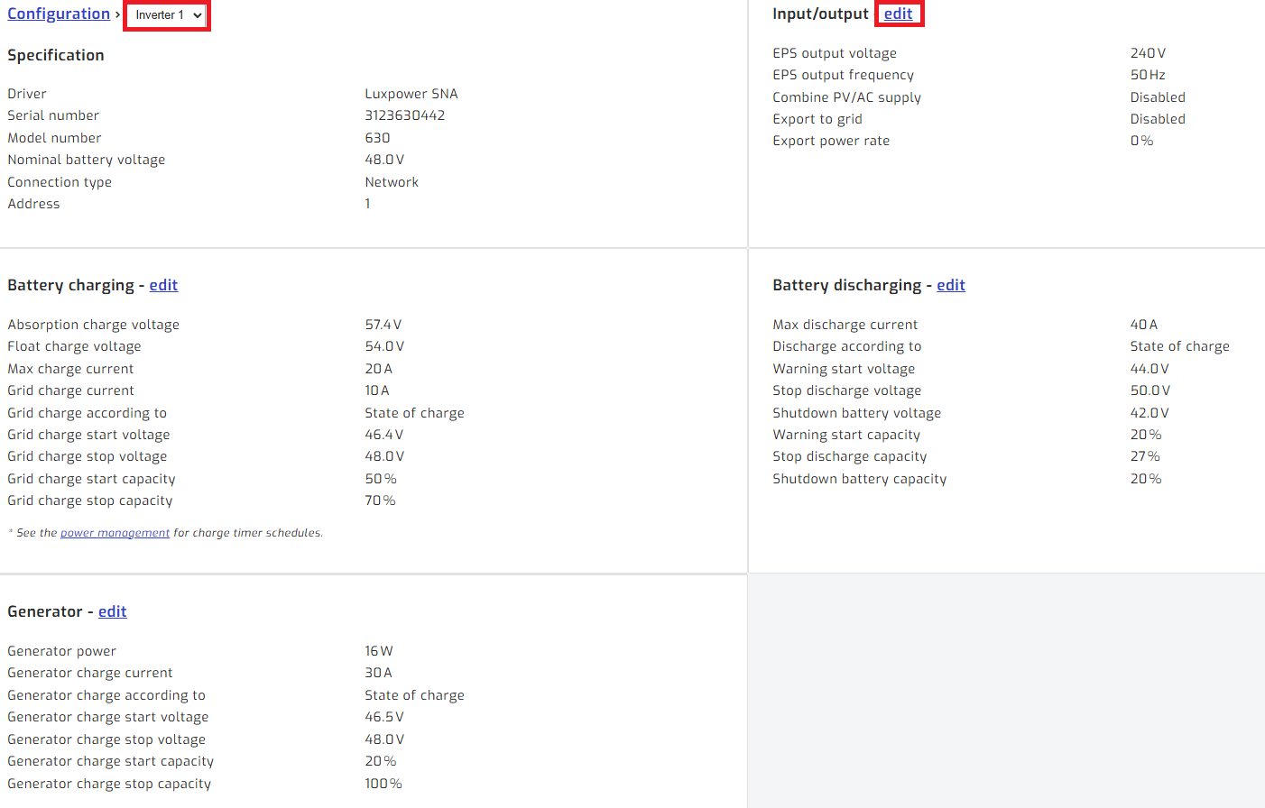 Adjust settings of EG4 FlexBOSS 21 Split-Phase All-In-One Hybrid